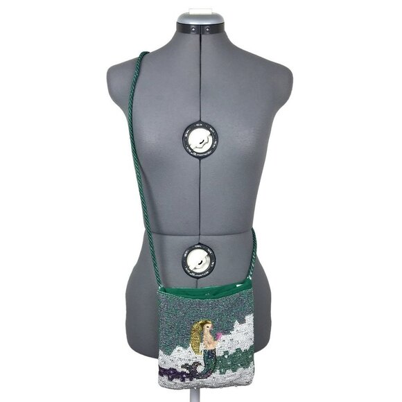 Vintage | Bags | Vintage Purse Mermaid Beaded Small Crossbody ...